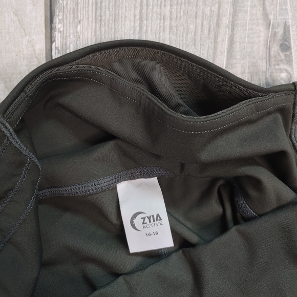 Zyia Pants And Jumpsuits Zyia Mesh Luxe 78 Sz 618 In Dark Olive Poshmark